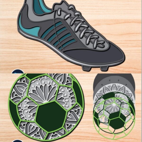 3D Football Layered SVG Bundle – Laser Cut Sports Design Files for ...